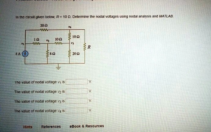 SOLVED: Please help me find the nodal voltages. In the circuit given below, R = 10. Determine ...
