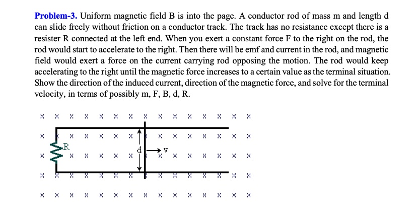 SOLVED: Problem-3. Uniform magnetic field B is into the page. A ...