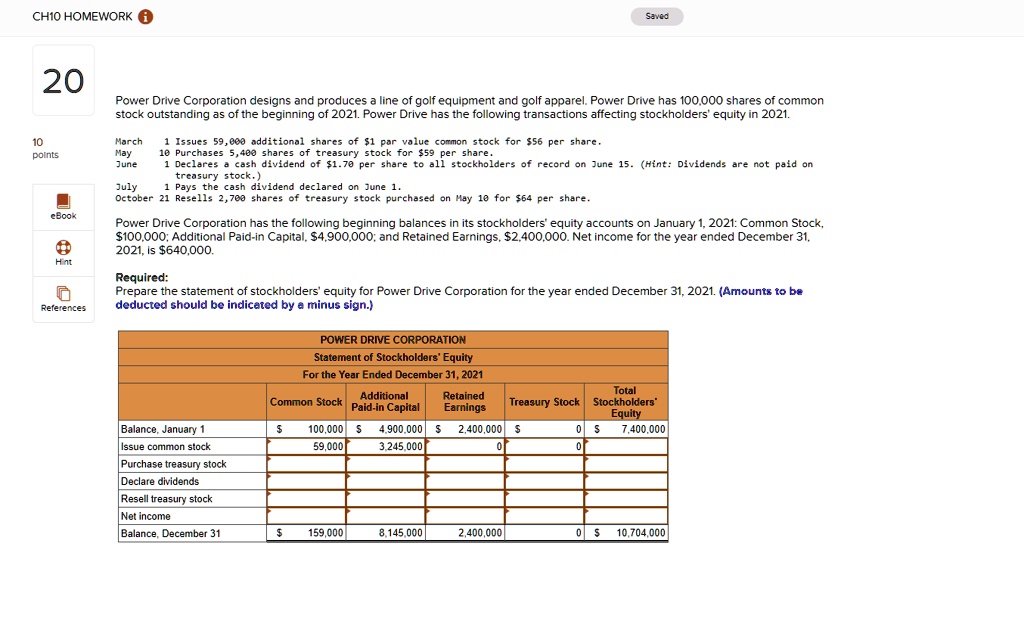 SOLVED: CH10 HOMEWORK 20 Power Drive Corporation designs and produces a ...