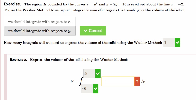 SOLVED: Exercise. The region R bounded by the curves = = y? and 2y = 15 ...