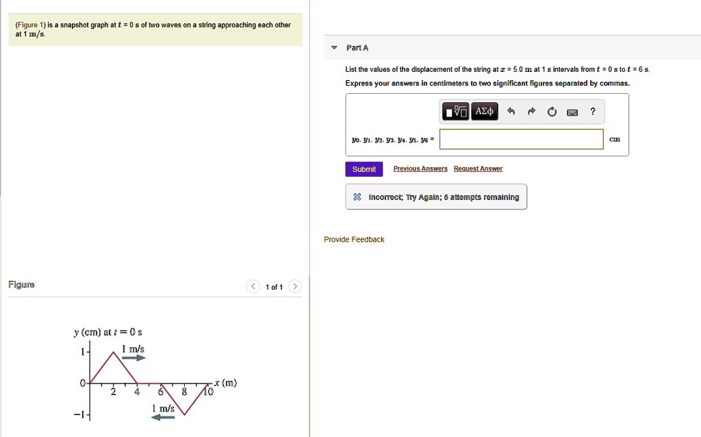 SOLVED: (Figure I) is a snapshot graph at t = 0 s of two waves approaching each other. Pan A ...