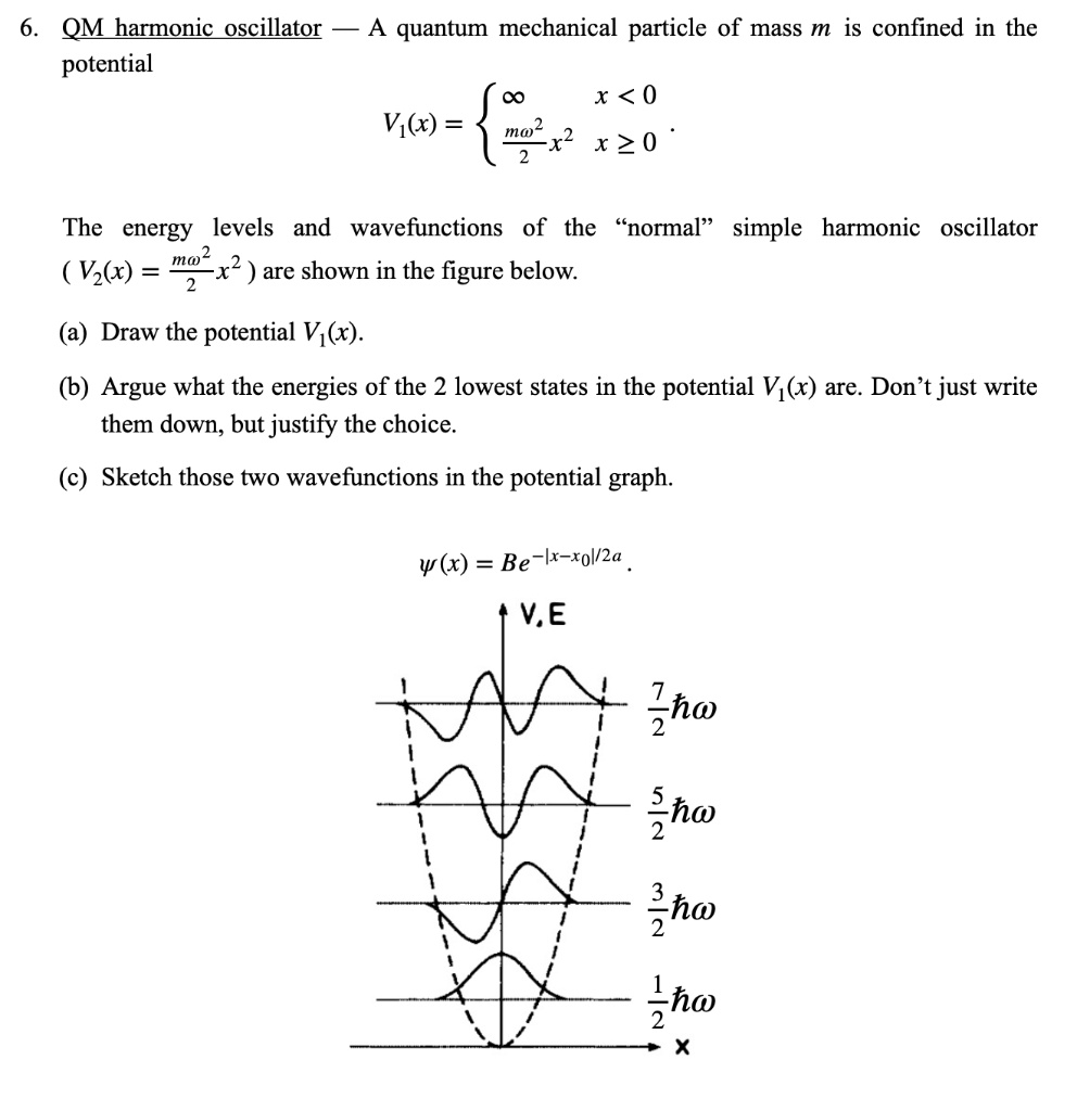 SOLVED: QM Harmonic Oscillator - A quantum mechanical particle of mass ...