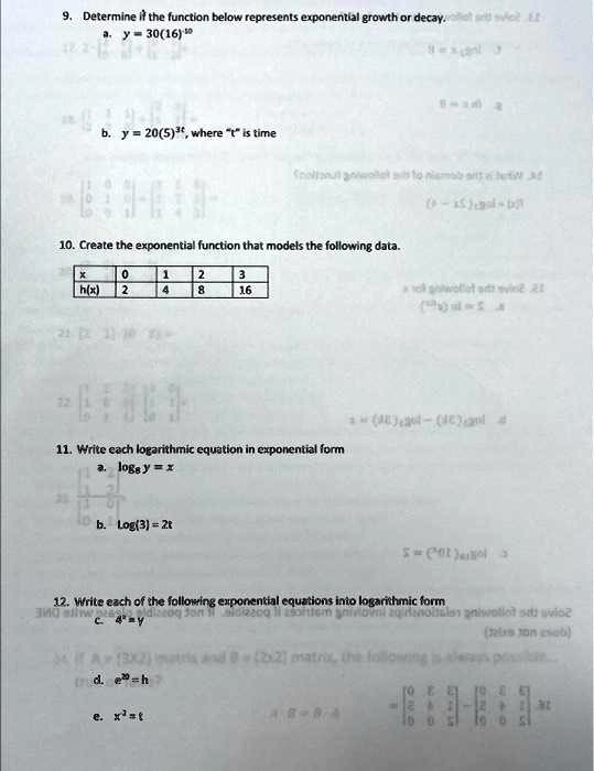 9. Determine if the function below represents exponential growth or ...