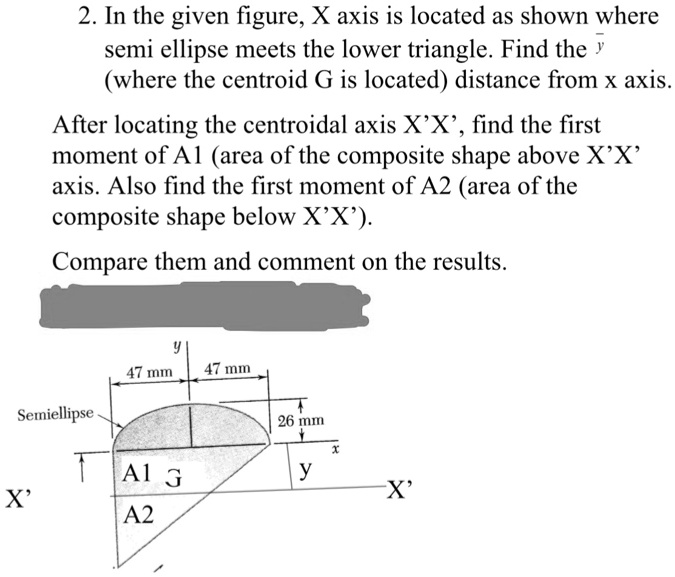 2. In the given figure, X axis is located as shown where semi ellipse ...