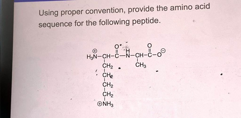 Using proper convention, provide the amino acid sequence for the ...