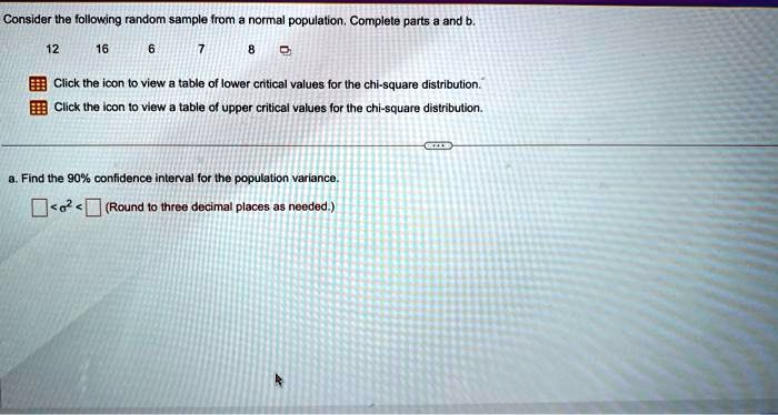 SOLVED: Consider the following random sample from a normal population ...