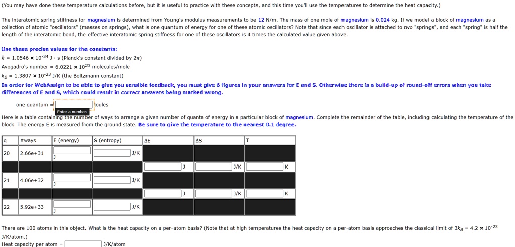 SOLVED: Text: (You may have done these temperature calculations before, but it is useful to ...