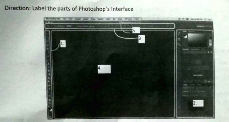 VIDEO solution: Label the parts of the Photoshop interface.