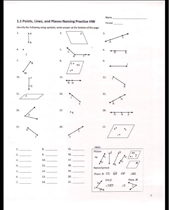 Naming Lines And Planes