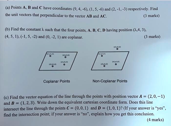 SOLVED: Points A, B and C have coordinates (9, 4, -6), (1, 0.5, -6) and ...