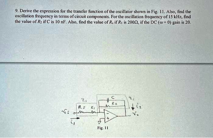 SOLVED: Derive the expression for the transfer function of the ...