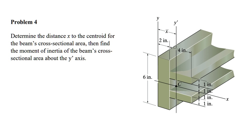 SOLVED: Problem 4 Determine the distance x to the centroid for the beam's cross-sectional area ...