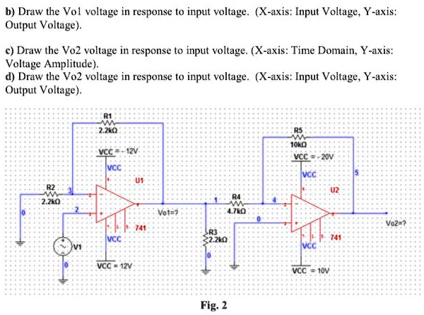 SOLVED: b) Draw the Vol voltage in response to input voltage. (X-axis ...