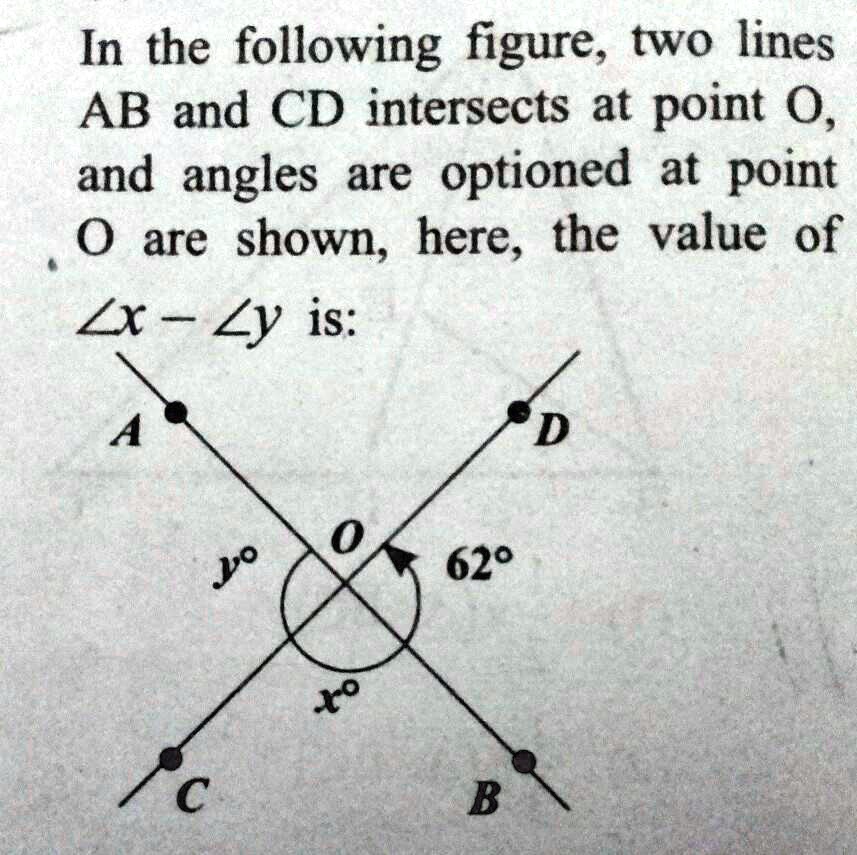 in the following figure two lines ab and cd intersects at point o and angles are optioned at ...