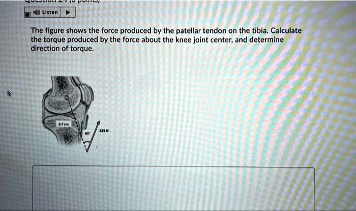 SOLVED: The figure shows the force produced by the patellar tendon on ...