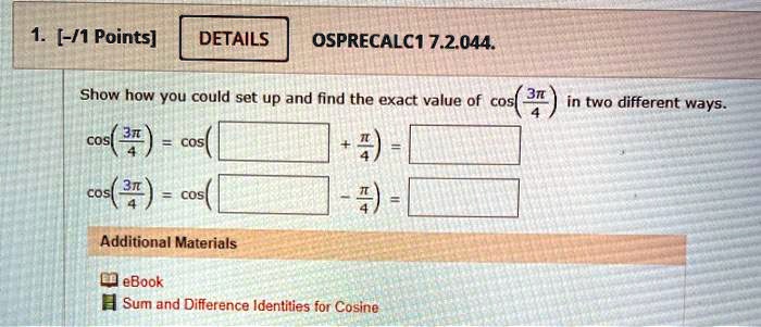 SOLVED: DETAILS OSPRECALC17.2044. Show how you could set up and find ...