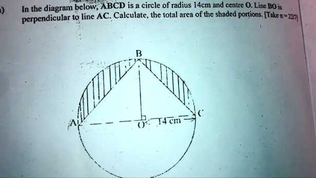 SOLVED: In the diagram below, ABCD is a circle of radius 4 cm and center O. Line BO is ...
