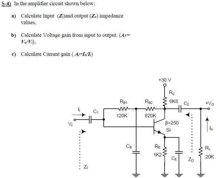 SOLVED: 5-4) In the amplifier circuit shown below: Calculate Input Zi ... SOLVED: 5-4) In the amplifier circuit shown below: Calculate Input Zi ...