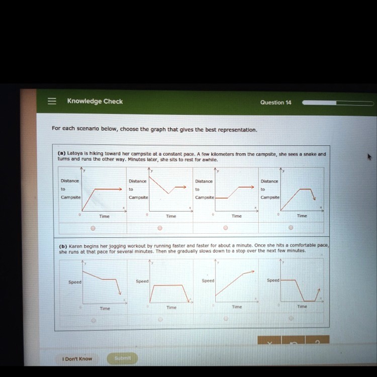 For each scenario below, choose the graph that gives the best representation (must view picture ...
