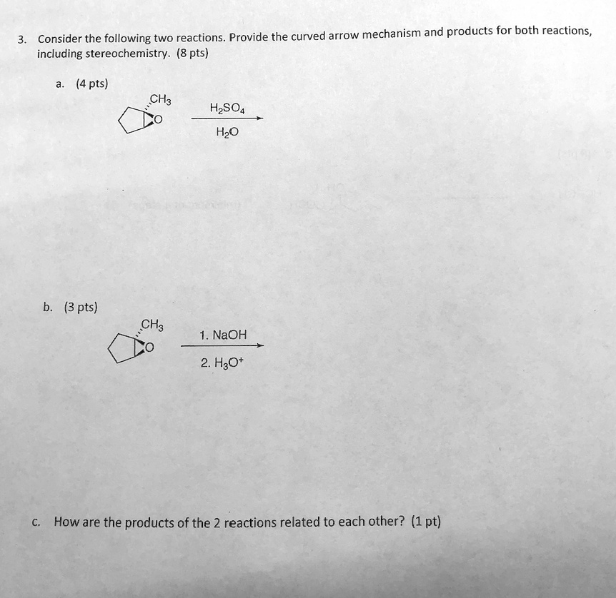 SOLVED:Consider the following two reactions. Provide the curved arrow ...