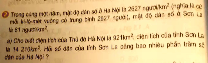 Solved Sá‘ Há™ Nông Là 2627 Ngưá I Km² NghÄ©a Là Có Trung Bì