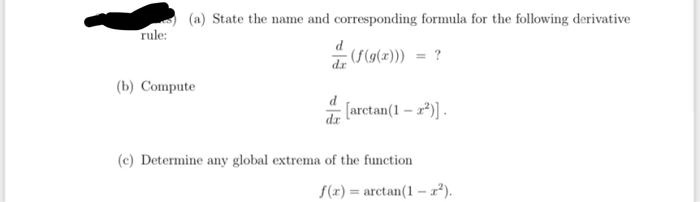 rule: (a) State the name and corresponding formula for the following ...