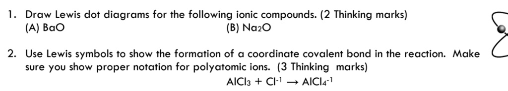 Draw Lewis dot diagrams for the following ionic compounds: (2 Thinking ...