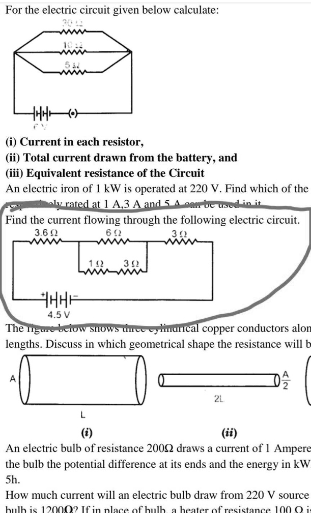 SOLVED: 6. Find the current flowing through the following electric circuit. For the electric ...