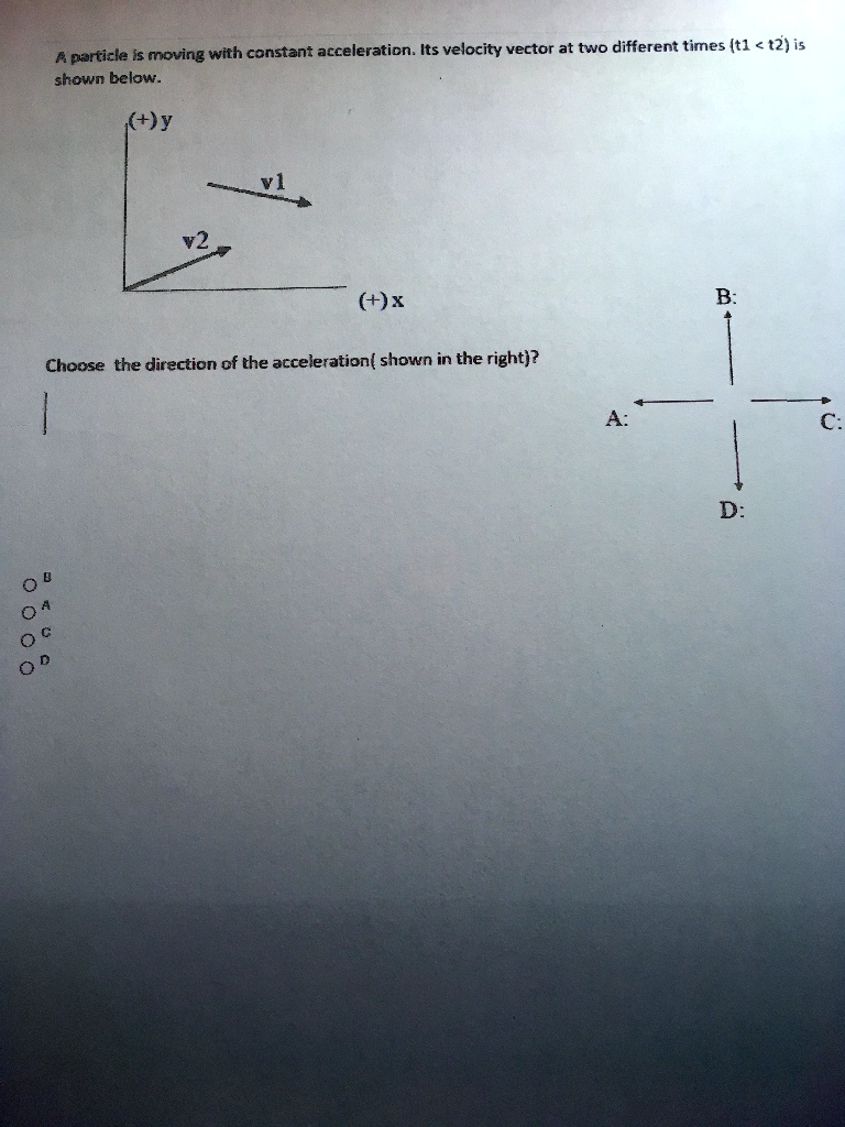 SOLVED: Aparticle Is moving with constant acceleration Its velocity ...
