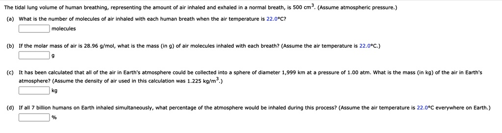 tne tidal lung volume of human breathing representing the amount of ...
