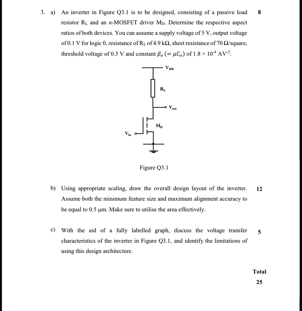 SOLVED: Need solution immediately, detailed answer. An inverter in Figure Q3.1 is to be designed ...