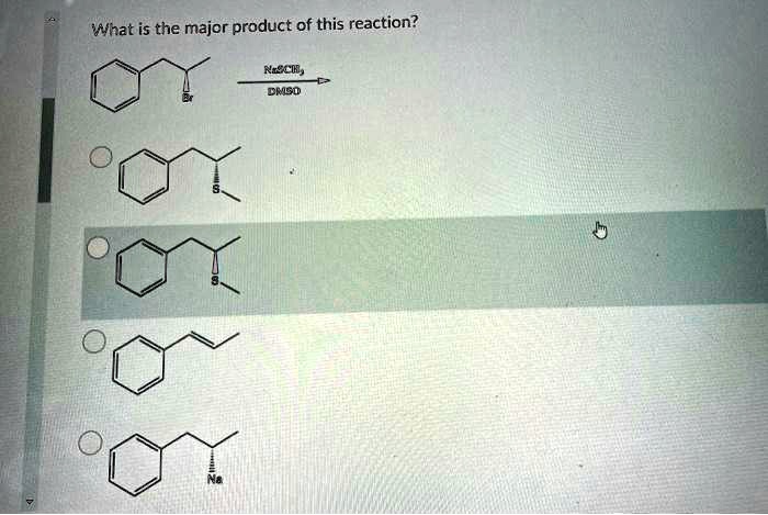 SOLVED: What is the major product of this reaction? NaOH; DMF