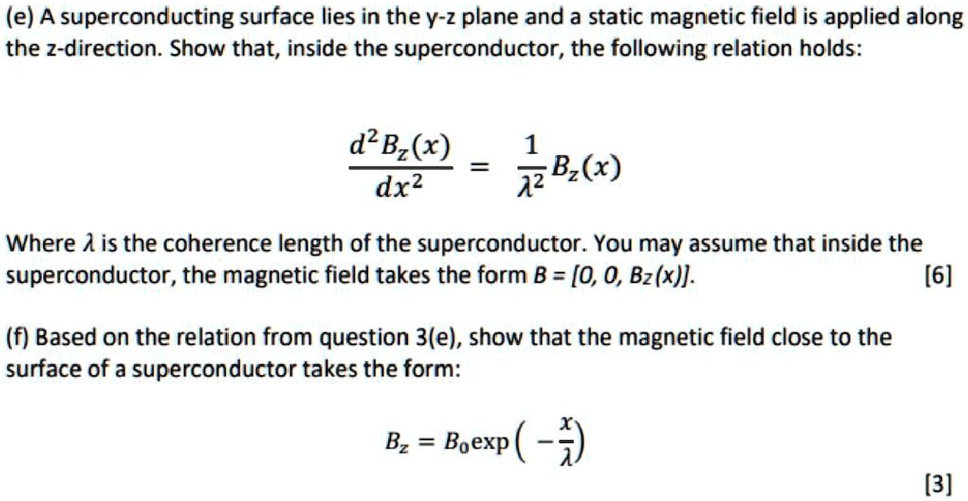 SOLVED: solve both parts (eA superconducting surface lies in the y-z ...