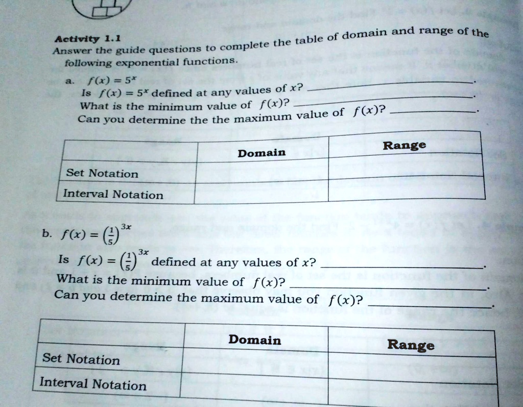 SOLVED: 'Activity 1.1 Answer the guide questions to complete the table ...