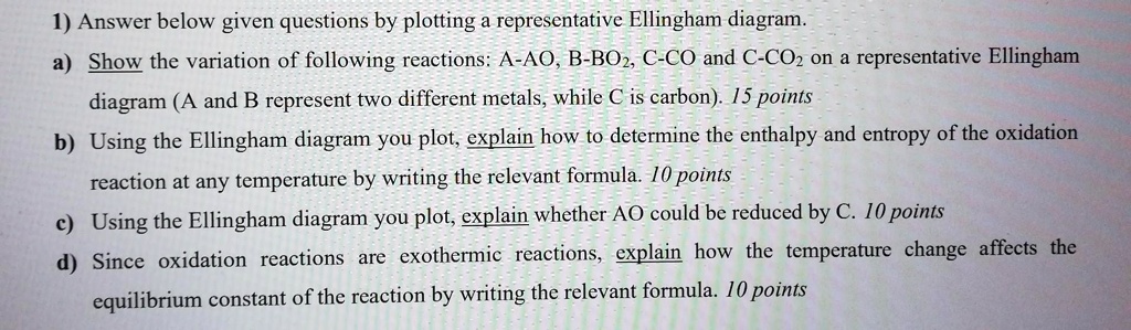 1 answer below given questions by plotting a representative ellingham ...