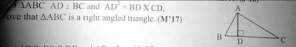 VIDEO solution: 'Triangle ABC ad perpendicular to BC and BD square is ...
