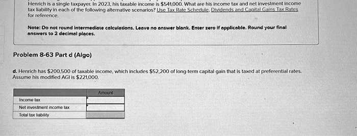 SOLVED: Texts: Henrich is a single taxpayer. In 2023, his taxable ...