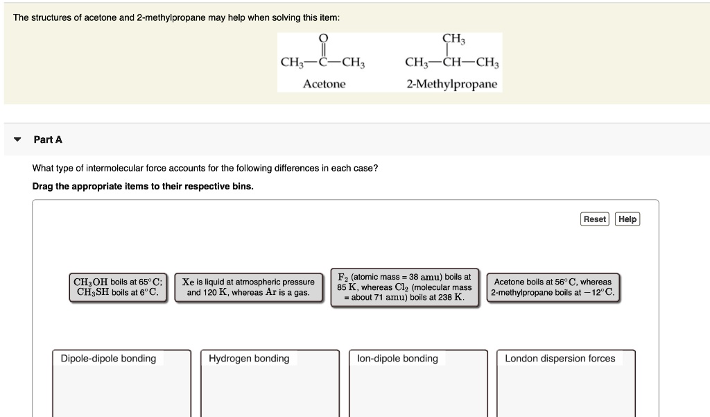 SOLVED: The structures of acetone and 2-methylpropane may help when ...