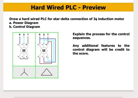 Hard Wired PLC - Preview Draw a hard wired PLC for star-delta ...