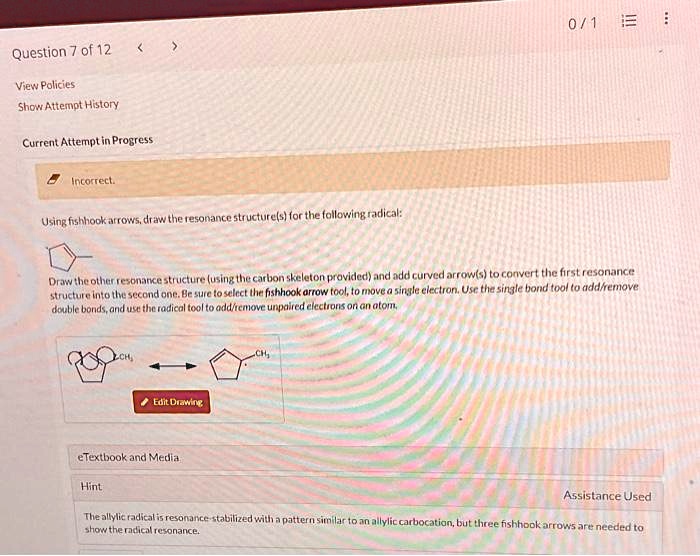 0/1 Question 7 of 12 View Policies Show Attempt History Current Attempt in Progress Incorrect ...