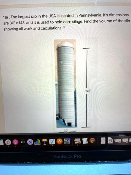 SOLVED: Ila . The largest silo in the USA is located in Pennsylvania ...