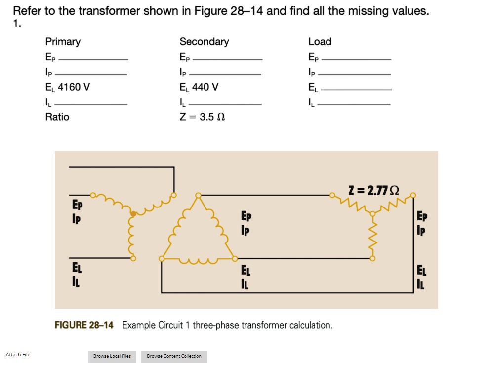 Refer to the transformer shown in Figure 28-14 and find all the missing ...
