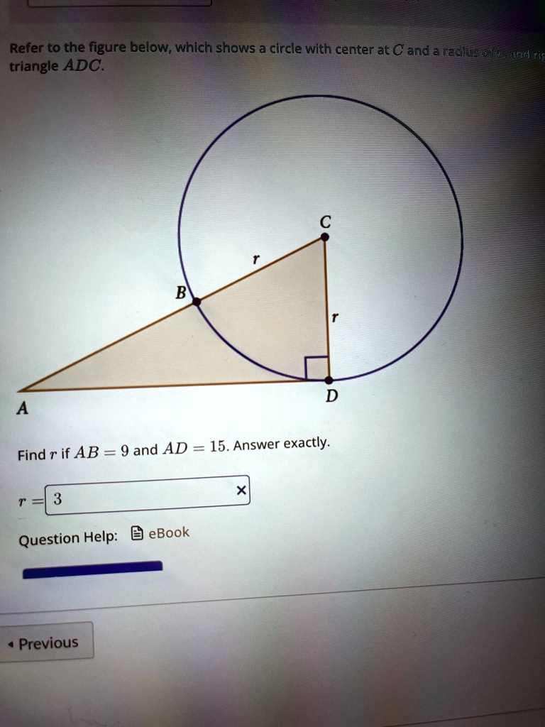 SOLVED: Refer to the figure below, which shows a circle with center at C and a radius of r, and ...