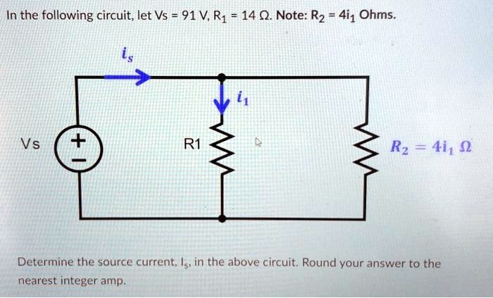 SOLVED: In the following circuit, let Vs = 91V, R = 14Ω. Note: R = 4Ω ...