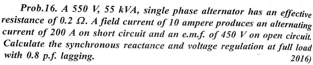 Mechanical engineering subject prob16 a 550 v 55 kva single...