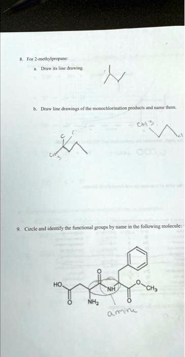 8. For 2-methylpropane: a. Draw its line drawing. b. Draw line drawings ...