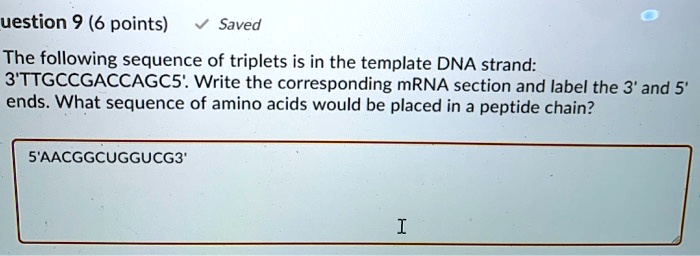 SOLVED:uestion 9 (6 points) Saved The following sequence of triplets is ... SOLVED:uestion 9 (6 points) Saved The following sequence of triplets is ...