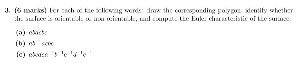 3 6 marks for each of the following words draw the corresponding ...