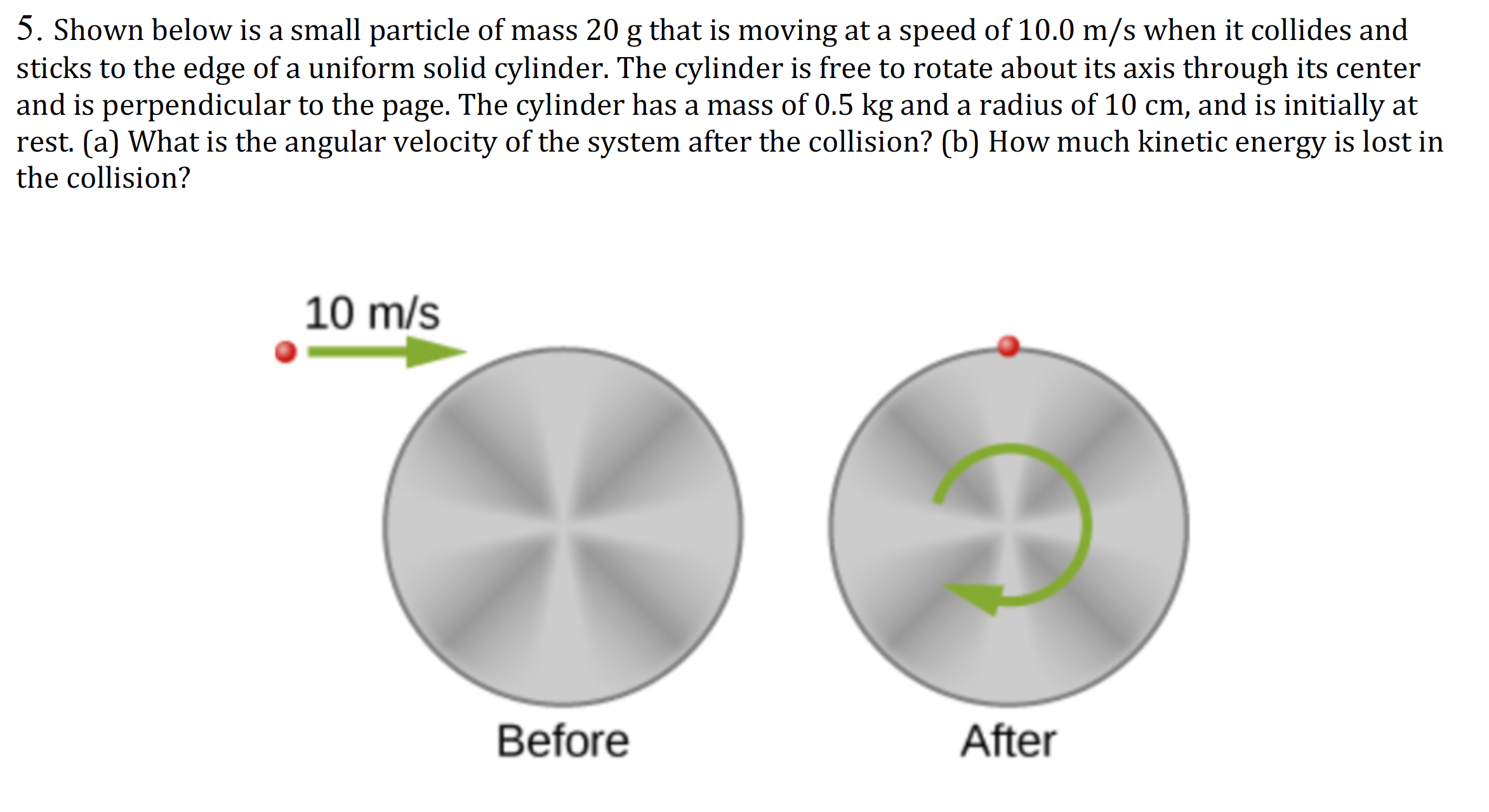 5 shown below is a small particle of mass 20 g that is moving at a ...