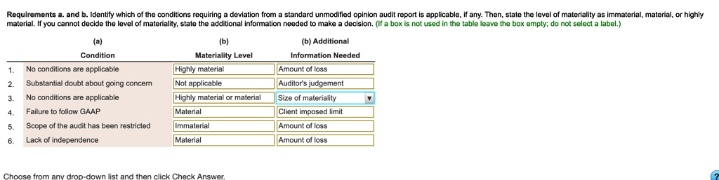 Requirements a. and b. Identify which of the conditions requiring a deviation from a standard ...